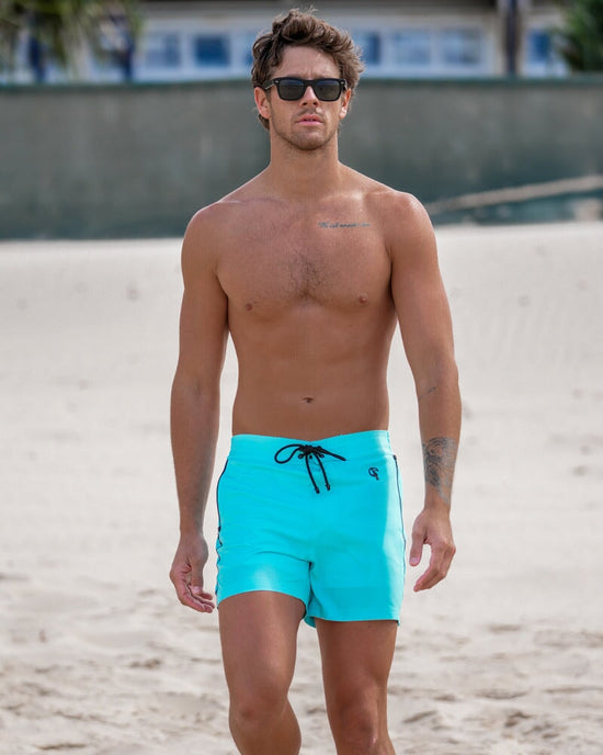 5" Fluro Aqua Swim Shorts - Tucann America